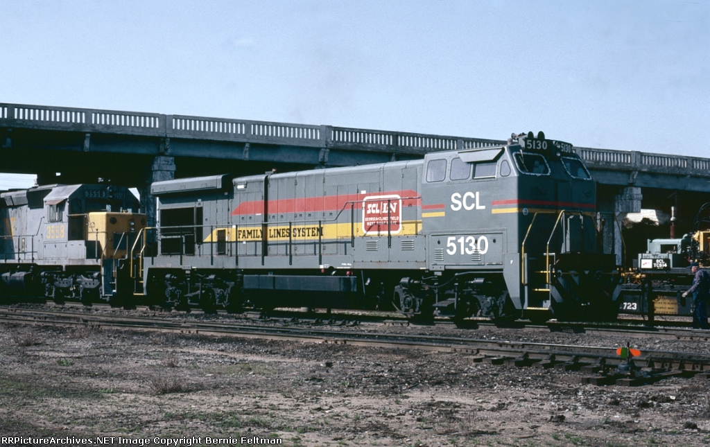 Seaboard Coast Line BQ23-7 #5130, arriving with Lineville Subdivision train, the Wadley Turn ...